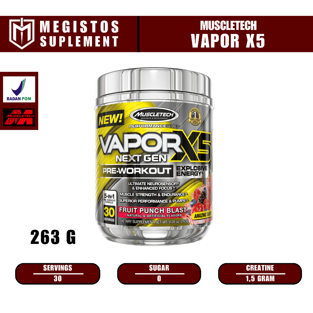 Jual Muscletech Vapor X5 Next Gen Preworkout Pre workout - fruit punch ...