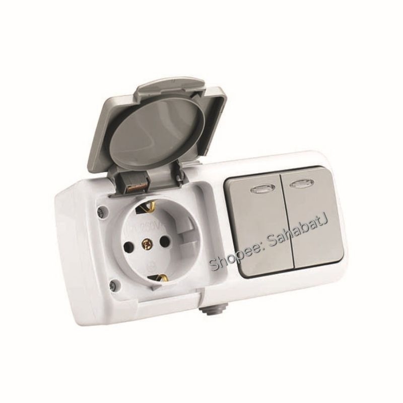 Jual Saklar Seri Stop Kontak Arde Waterproof Sakelar Double Dobel ...