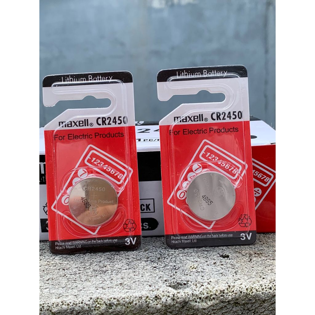 Jual BATERAI BATU JAM TANGAN MAXELL LITHIUM CR2450 ORIGINAL 3V | Shopee ...