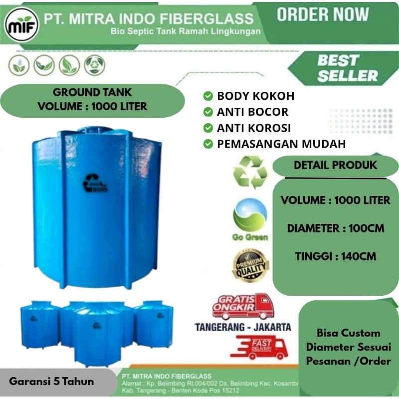 Jual Ground Tank.Ground Water Tank.GWT 1000 liter.Biomif,Bioboss ...