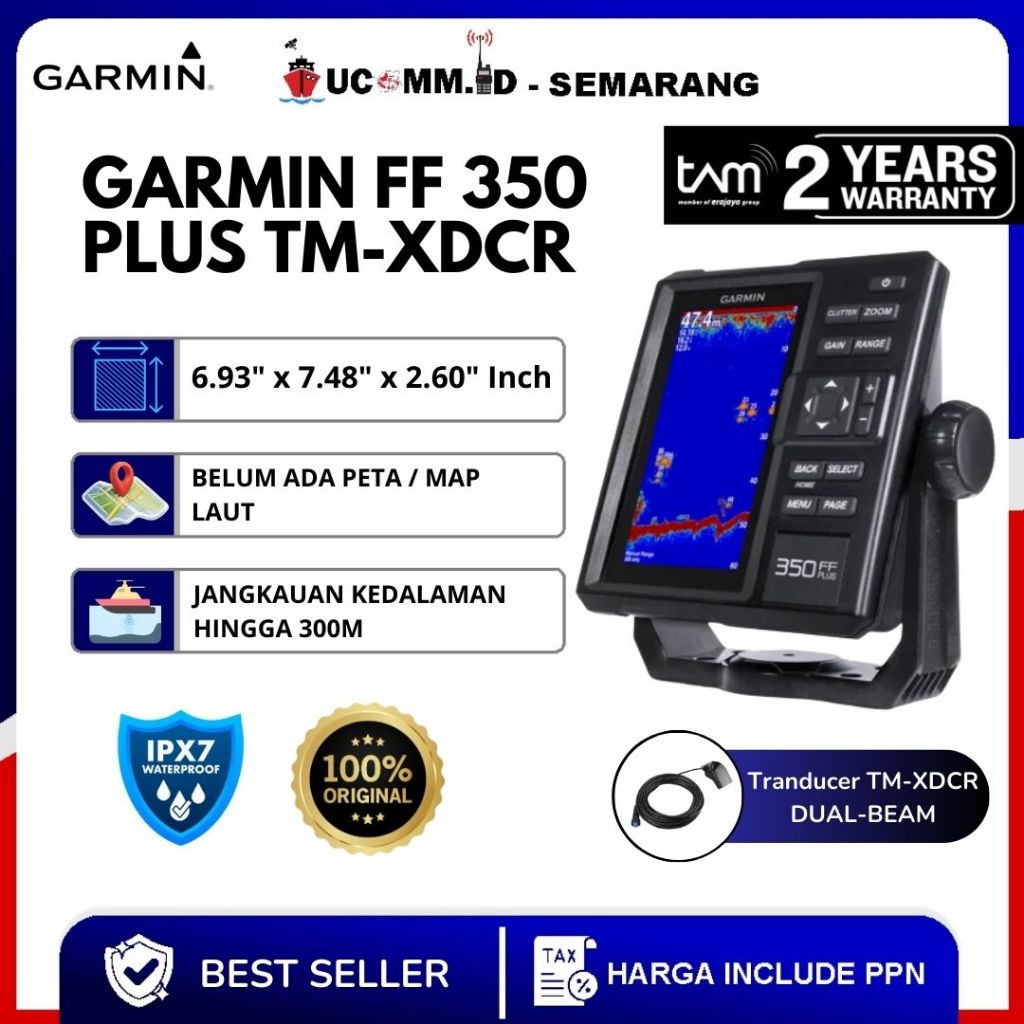 Jual GARMIN Fishfinder Ff350 Plus FF 350+ Fishfinder Transducer TM-XDCR ...