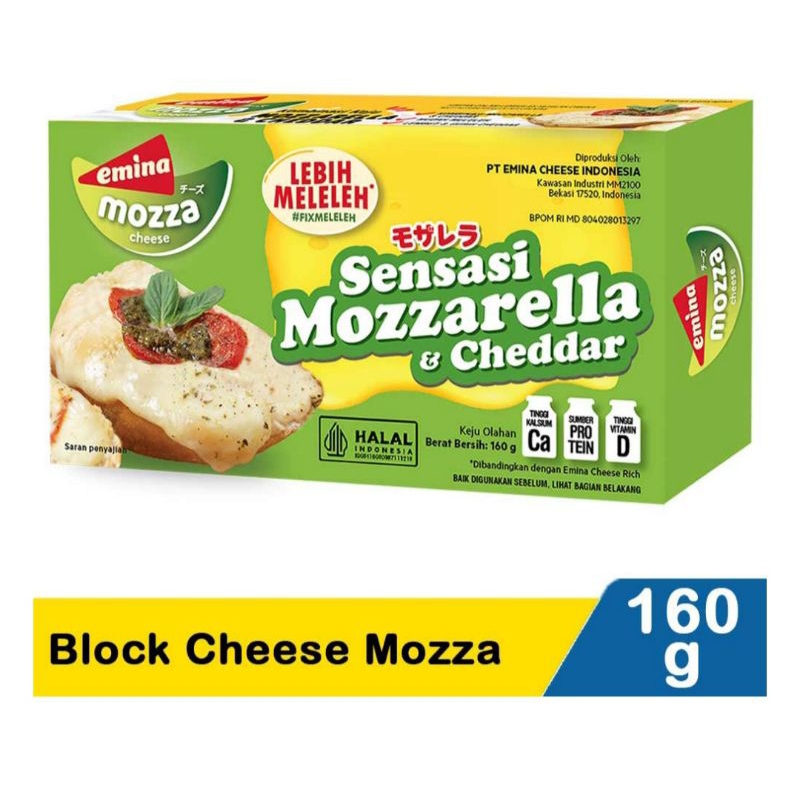 Jual KEJU EMINA MOZZA CHEDDAR CHEESE 160GR | Shopee Indonesia