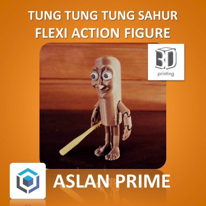 Jual TUNG TUNG TUNG TUNG SAHUR FLEXI FLEXIBLE ACTION FIGURE 3D Print Mainan Toy Toys Koleksi ...
