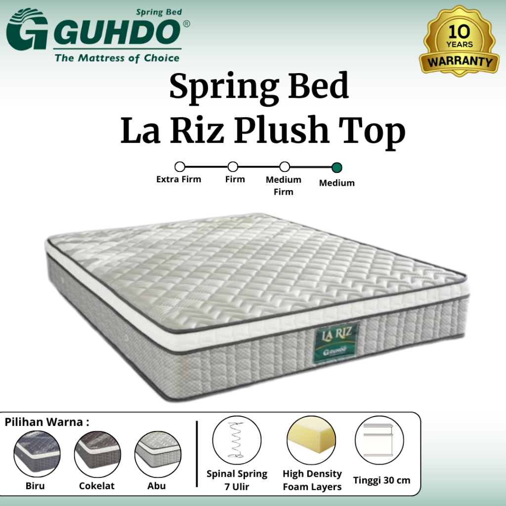 Jual Kasur Spring Bed Guhdo La Riz Plush Top [Hanya Kasur] | Shopee Indonesia