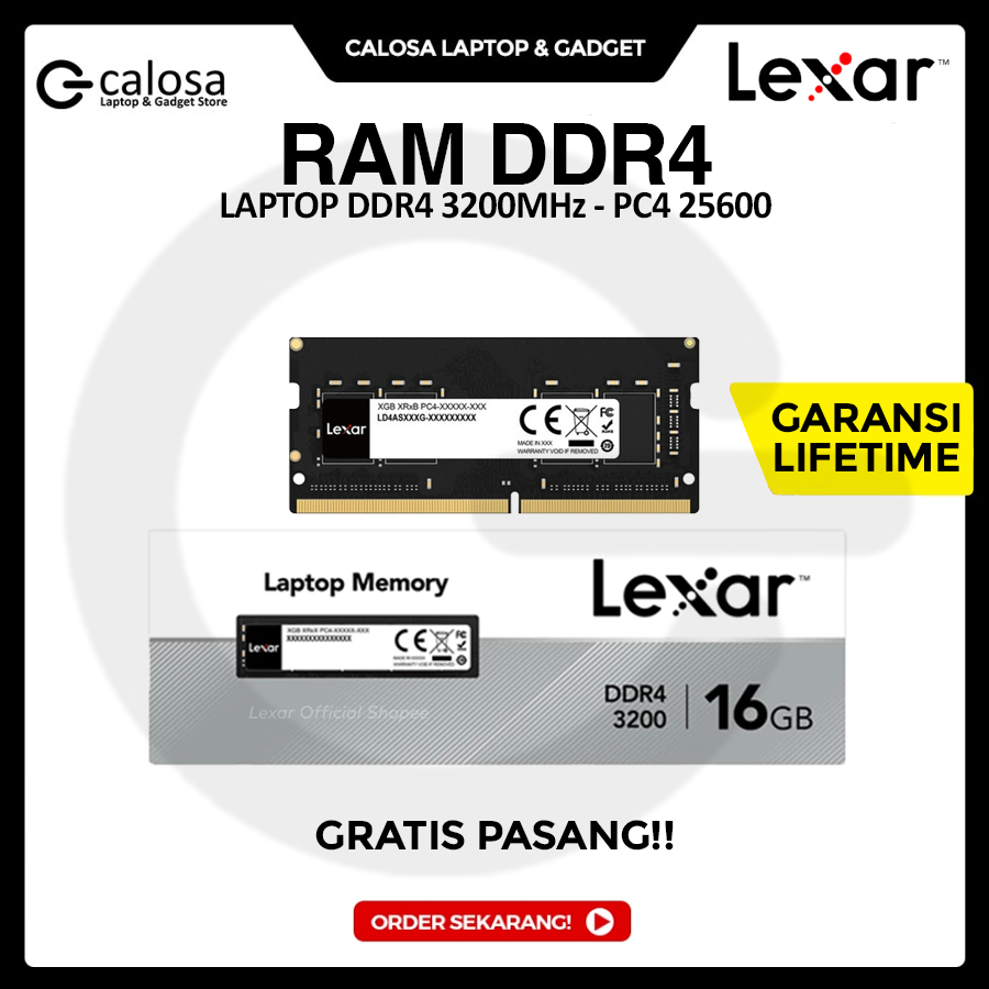 Jual RAM LEXAR SODIMM 16GB 8GB 4GB DDR4 3200Mhz Notebook & Laptop Memory | Shopee Indonesia