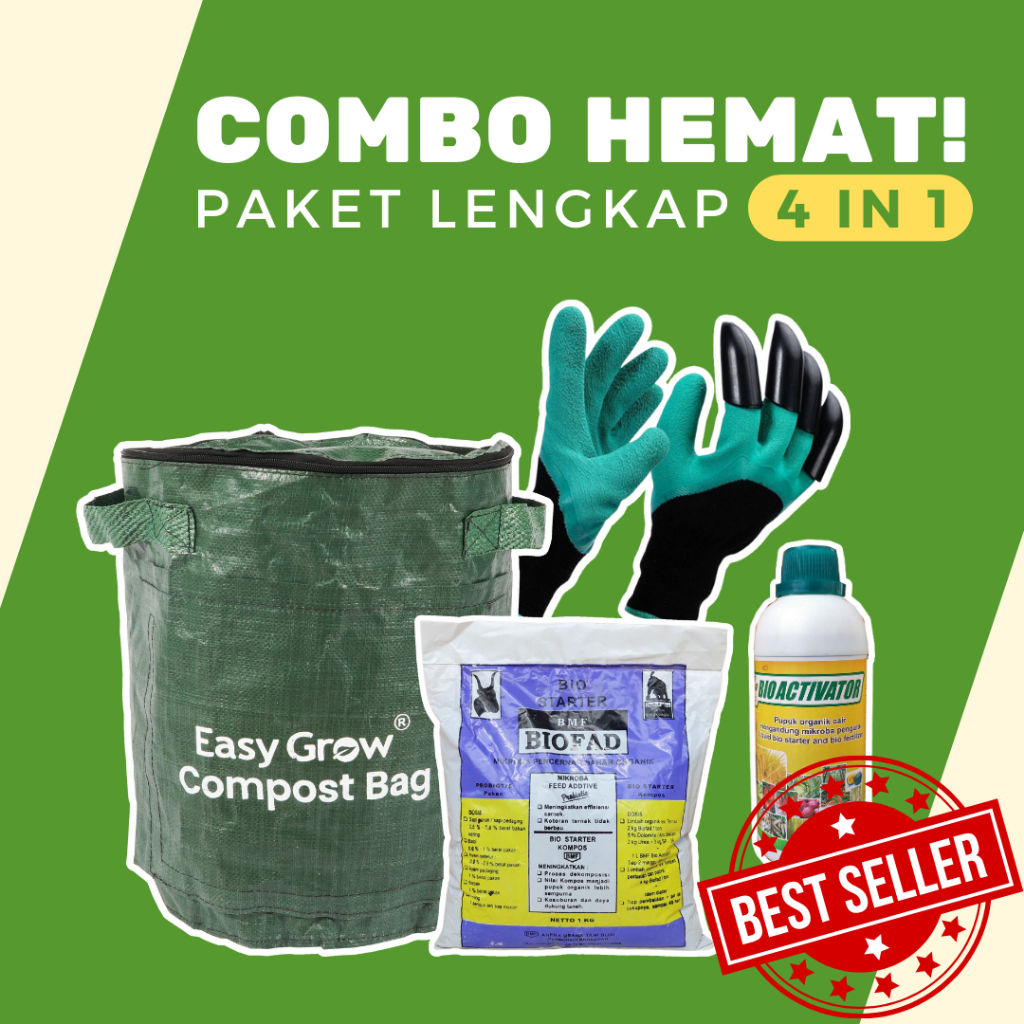 Jual [COMBO HEMAT 4 IN 1] Compost Bag 50 Liter Bak Tong Komposter ...