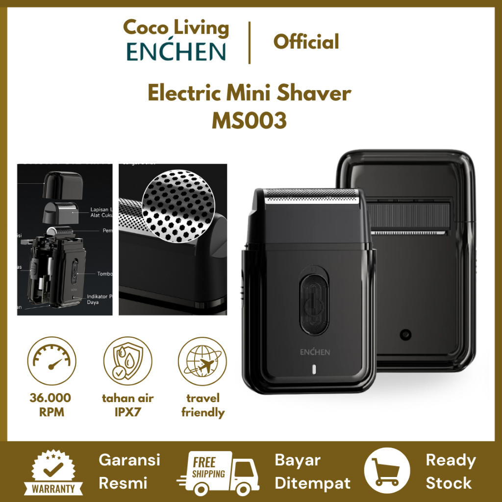 Jual ENCHEN MS003 Mini Shaver Alat cukur Unisex Cewe Cowo elektrik Anti ...