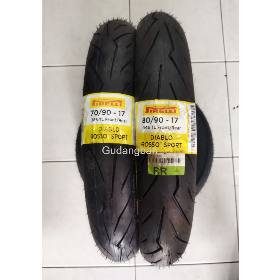 Jual ( PAKET 2 BAN - RING 17 ) DRS 70 90 17 dan 80 90 17 PIRELLI DIABLO ...