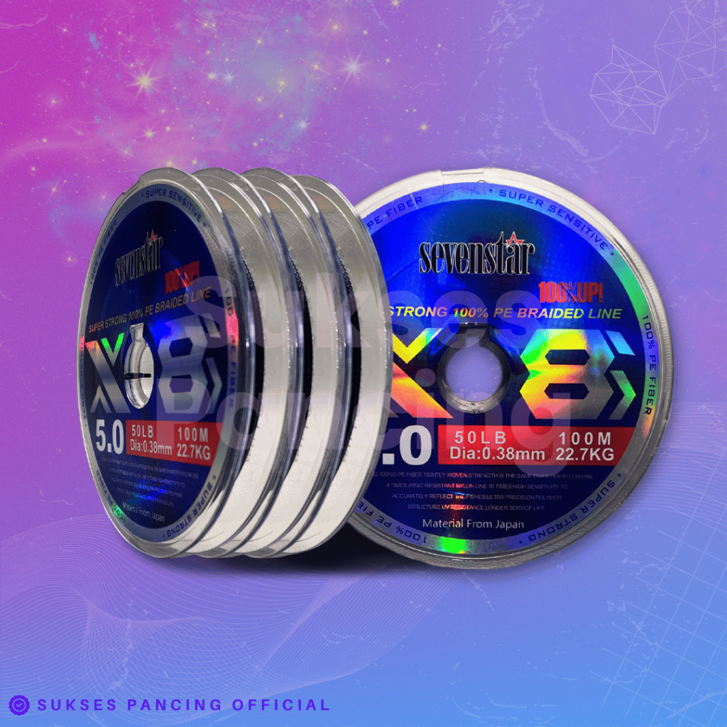 Jual Senar Pancing 100M X8 Braided SUPER STRONG Connecting SEVENSTAR ...