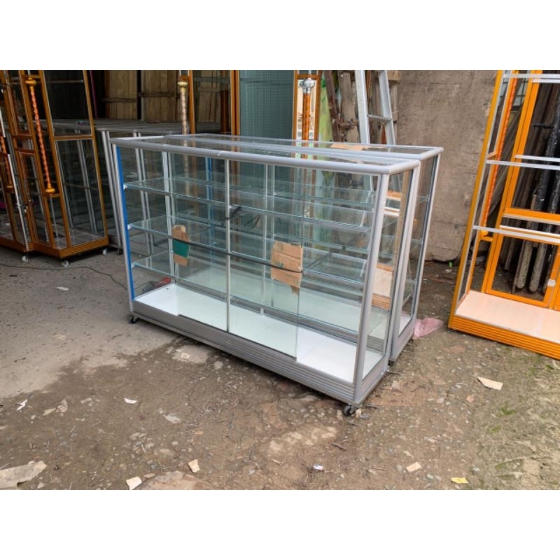 Jual LEMARI ETALASE RAK KACA 1.5 METER | Shopee Indonesia