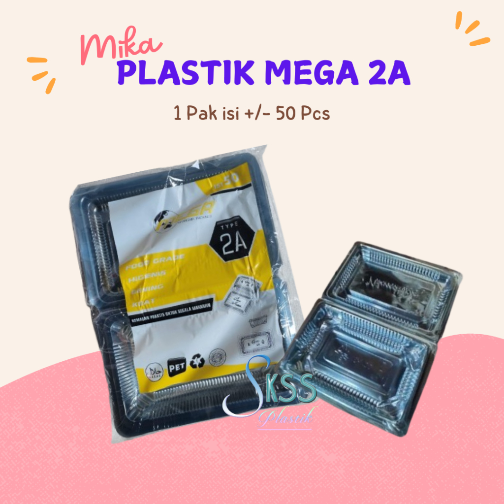 Jual Mika Mega 2A l Mika Plastik Kemasan Kue Makanan Isi 50 Pcs l Mika ...