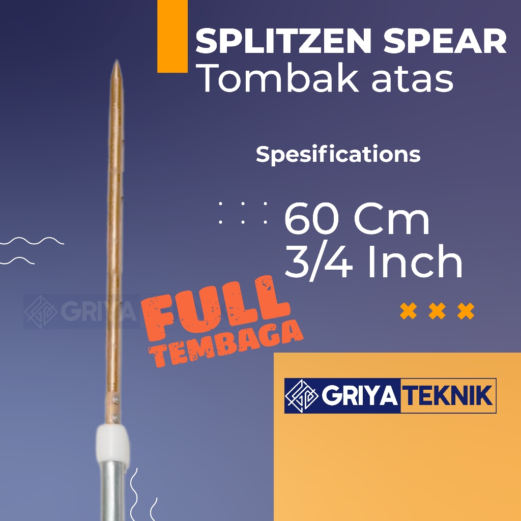 Jual SPLITZEN FULL TEMBAGA PENANGKAL PETIR 60CM /Sett | Shopee Indonesia