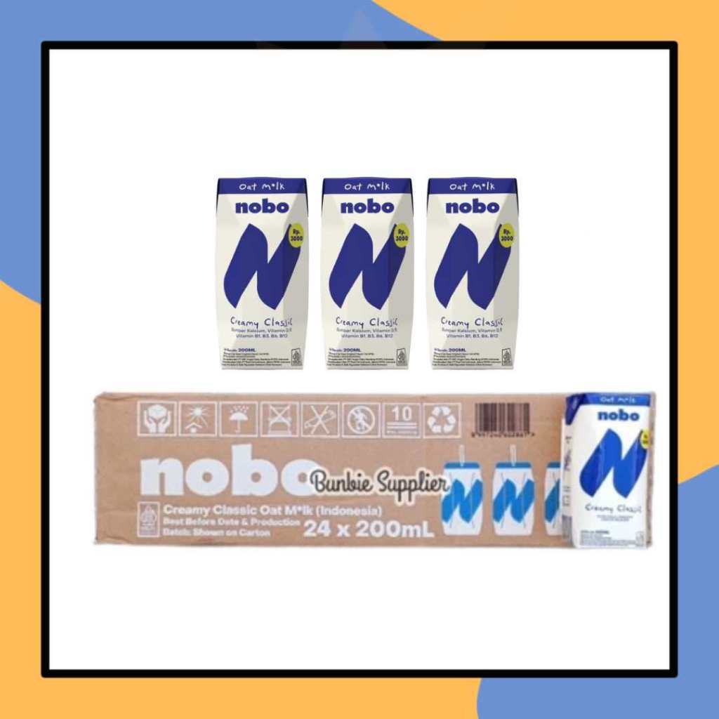 Jual [ KHUSUS INSTAN ] 1 Karton Nobo Oat Milk Creamy Classic Susu Uht Oatside (24pcs x 200ml ...