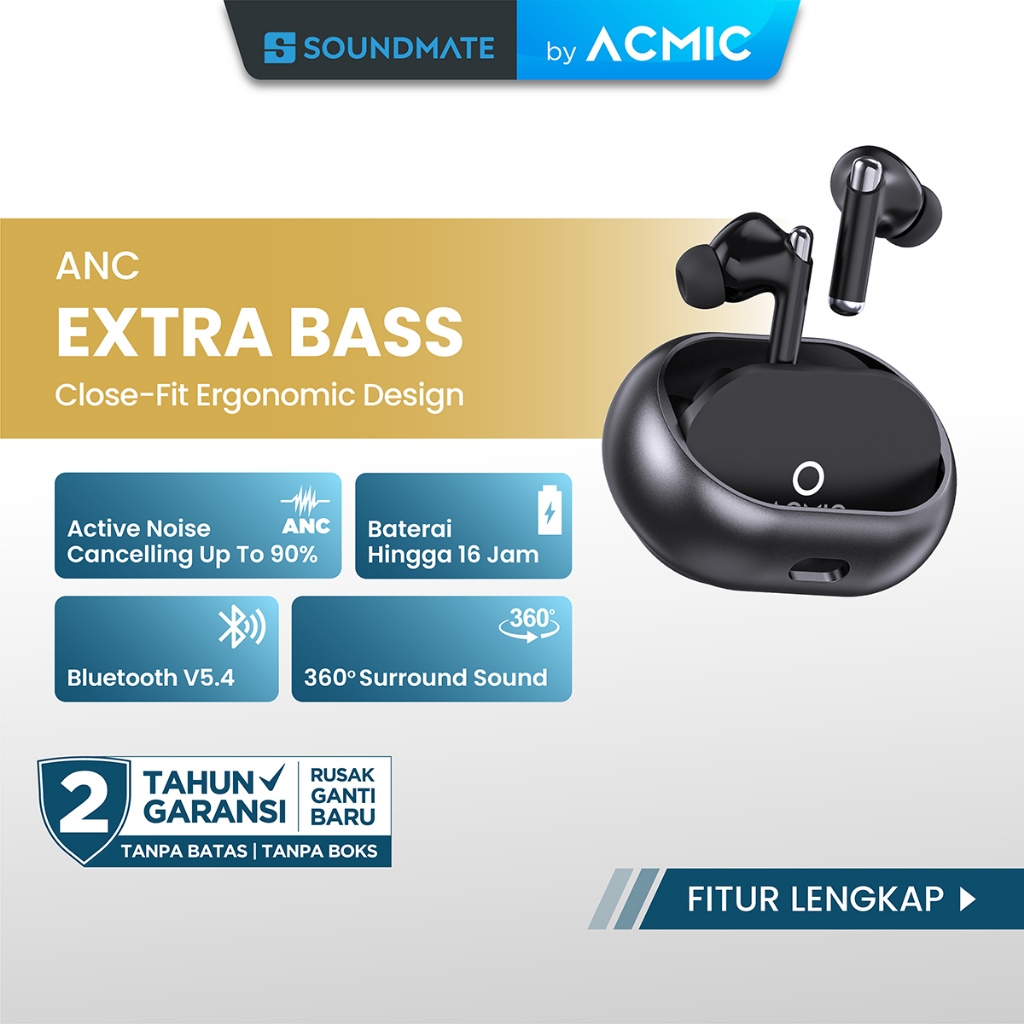 Jual [New Launch] ACMIC ANC QUITEBUDS 30 TWS Active Noise Cancelling ...