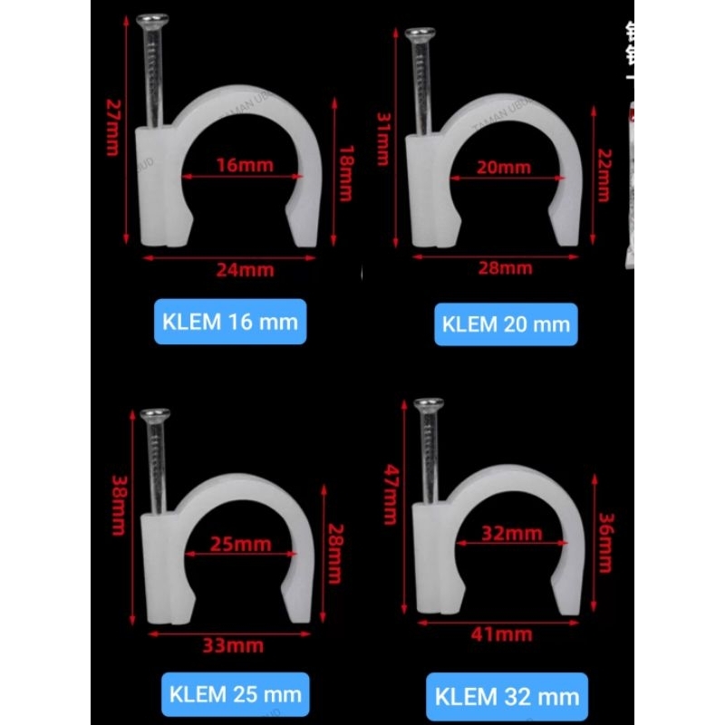 Jual KLEM PIPA PVC , KLEM PIPA + PAKU BETON | Shopee Indonesia