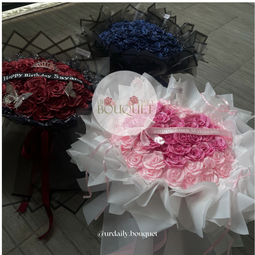 Jual Buket Pita Satin Premium Elegant l Luxury Bouquet l Buket Anti ...