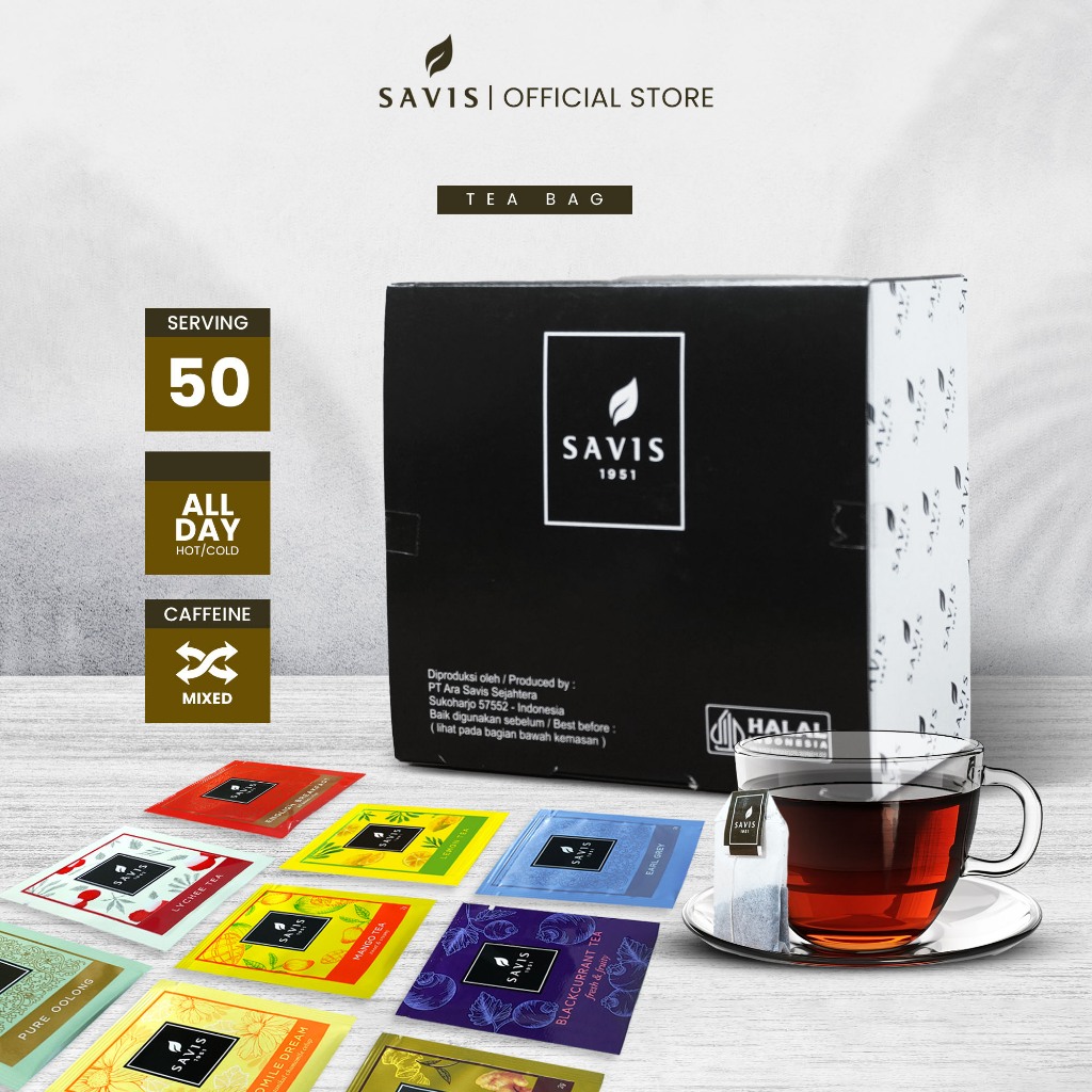 Jual SAVIS TEA PREMIUM TEABAG 50 - Paket 50 Sachet Teh buah teh klasik ...