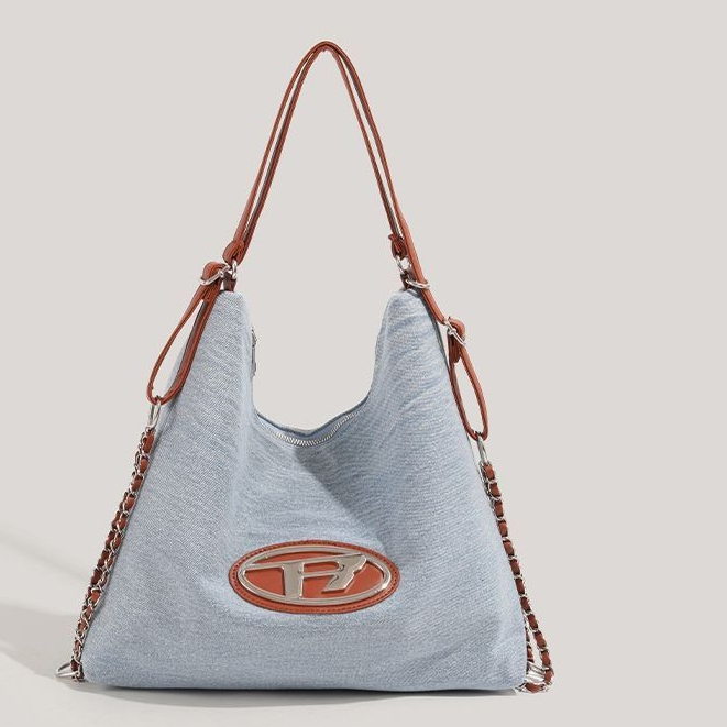 Jual Tas Bahu Kapasitas Besar Rantai Denim | Shopee Indonesia