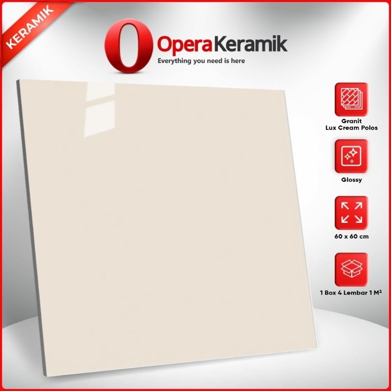 Jual Granit Glossy Polos 60x60 Cream Polos | Shopee Indonesia