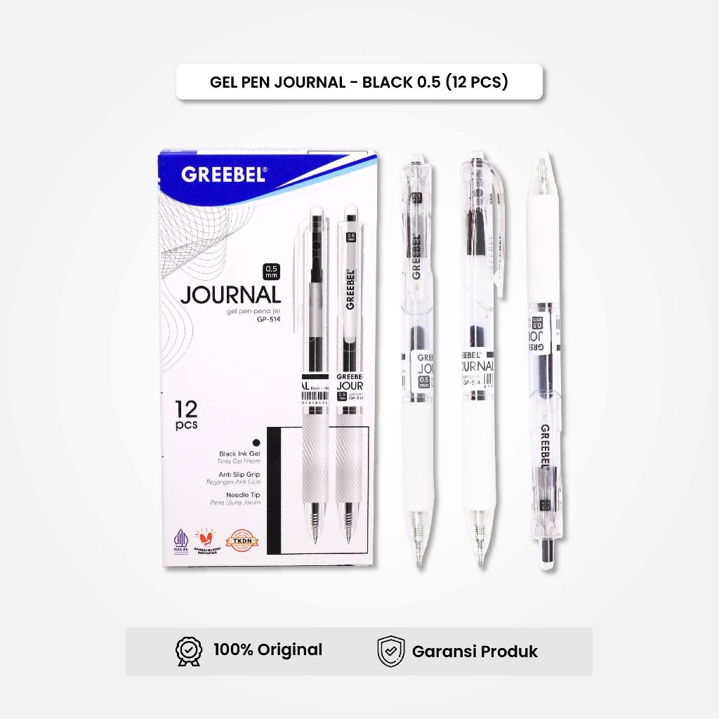 Jual GREEBEL Gel Pen Pulpen Pena GP-514 Journal 0.5 Tinta Hitam Pulpen Grosir Termurah | Shopee ...