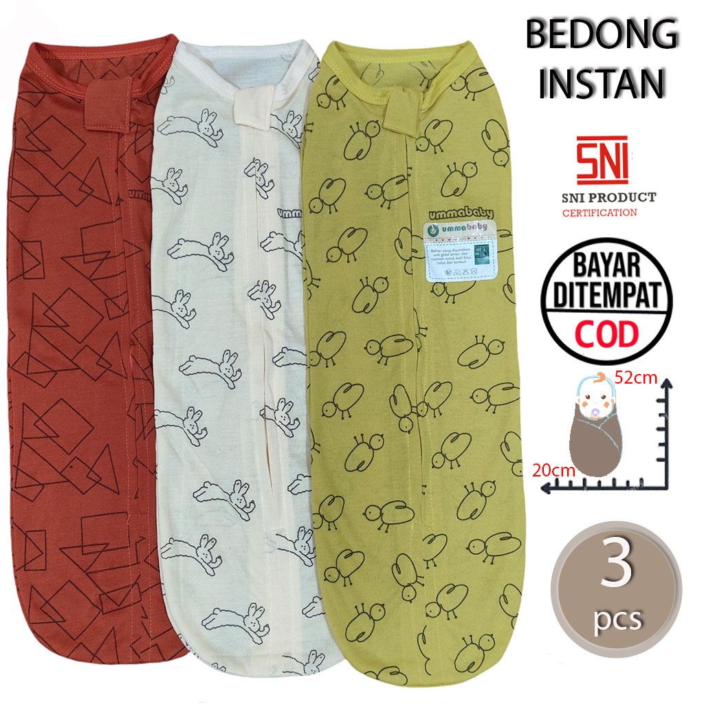 Jual 3in1 Bedong Instan Bayi Swaddle Baby Newborn Perlengkapan Bayi ...
