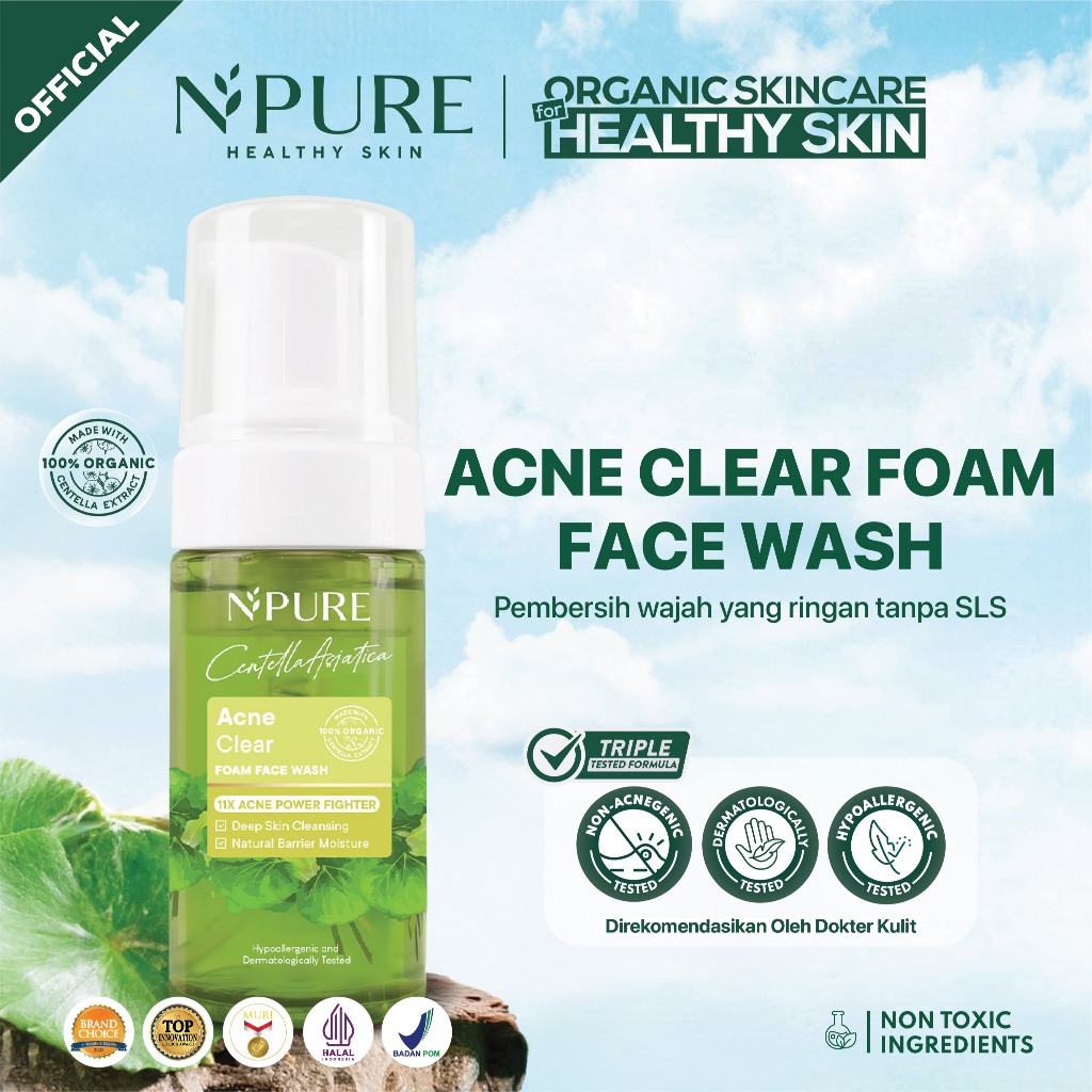 Jual CICA FACE WASH - NPURE Facial Wash Cica / Anti Acne Facial Foam ...