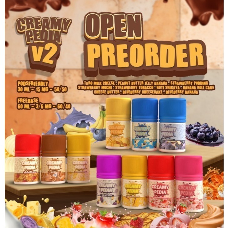 Jual CREAMY PEDIA V2 BANANA ROLL CAKE 60ML 3MG 6MG CREAMYPEDIA BY MAJAPAHIT | Shopee Indonesia