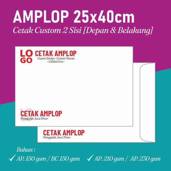 Jual Amplop F4 BC Lebih Tebal daripada HVS | Amplop Folio 24x35 cm ...
