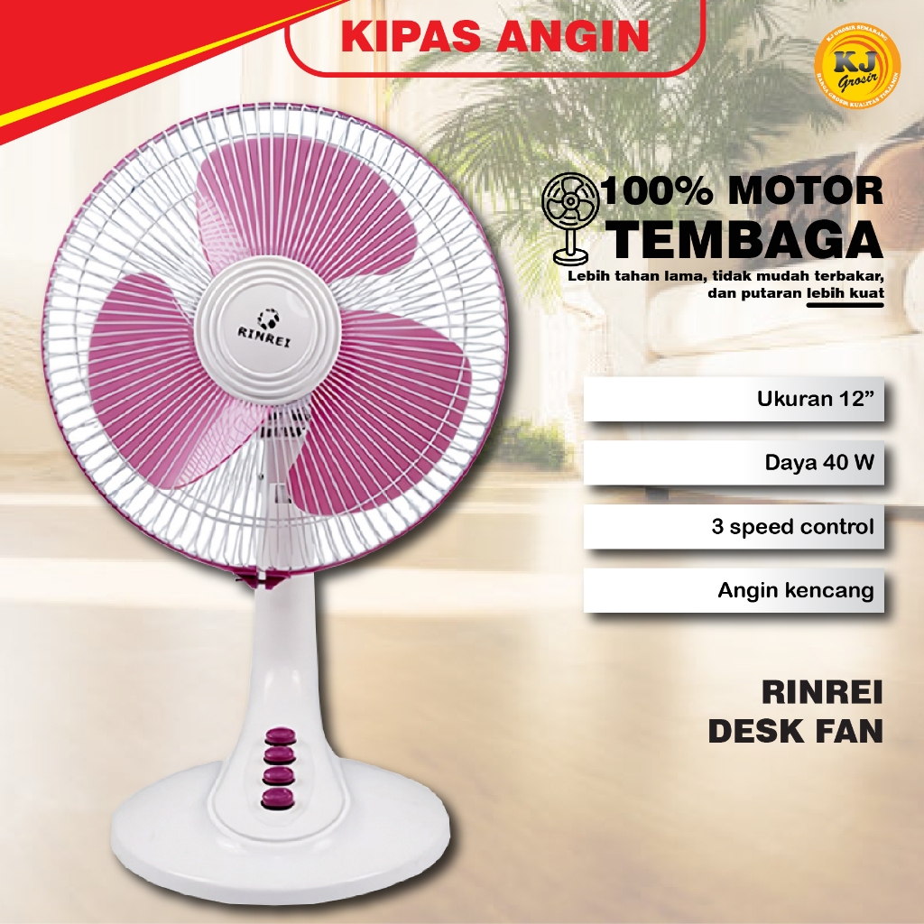 Jual KIPAS ANGIN MEJA RINREI 12 INCH - KIPAS DUDUK / KIPAS MEJA ...