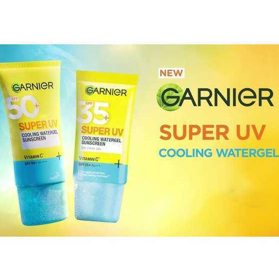 Jual GARNIER Super UV Cooling Watergel Sunscreen SPF 35+ 20 ml & SPF 50 ...