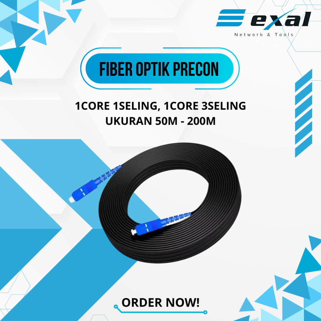 Jual Precon fiber optic SC UPC - SC UPC 1 Core 1 Kawat Seling Fiber Optik FO ,50m,80m 100m, 120m ...