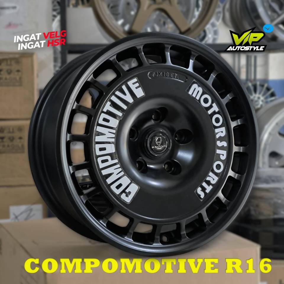 Jual VELG MOBIL RING 16 HSR RL COMPOMOTIVE Black For ESCUDO JIMNY ...