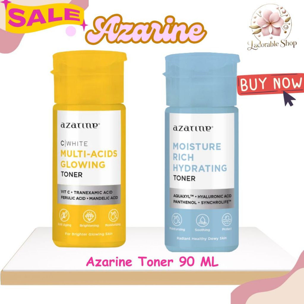 Jual Azarine Multi Acids Glowing Toner 90ml/ Moisture Hydrating 90 ml ...