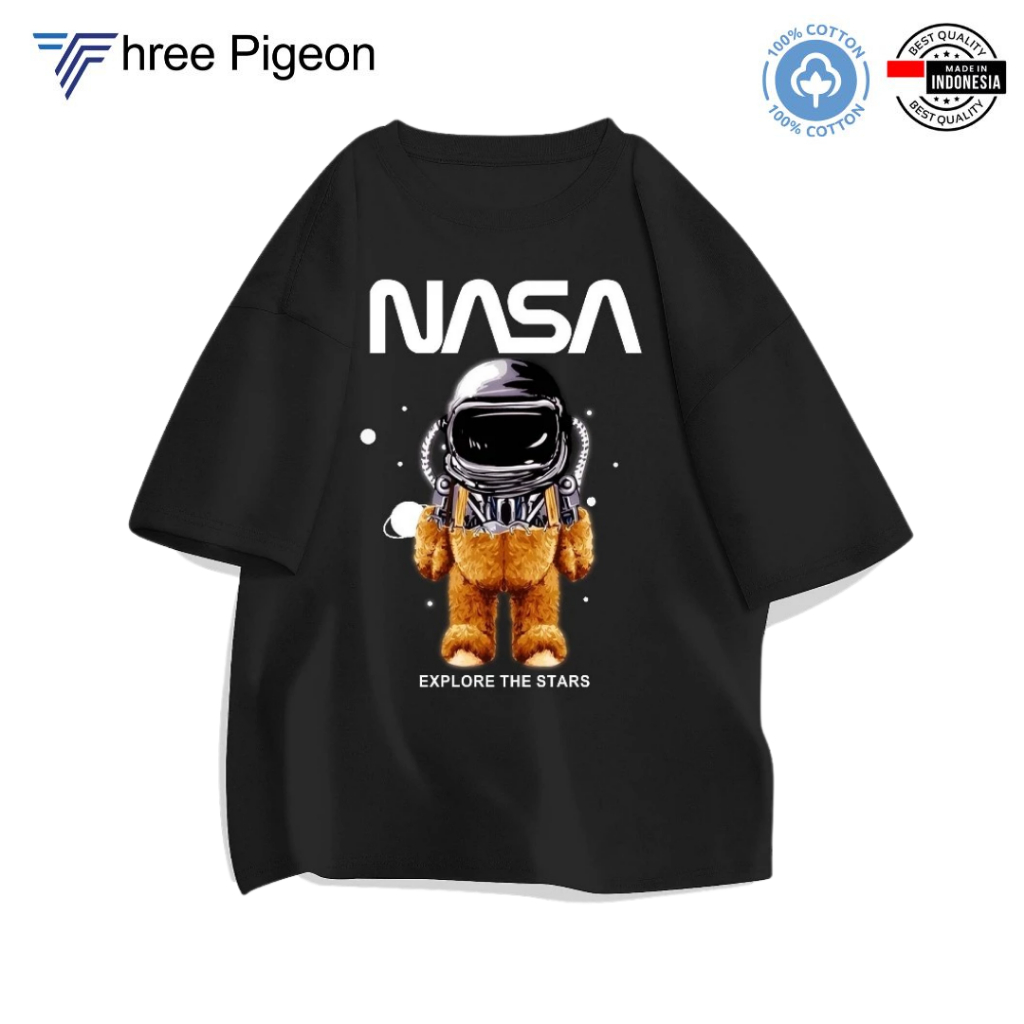 Jual Three Pigeon T-Shirt - NASA Kaos Unisex Pria Wanita | Shopee Indonesia