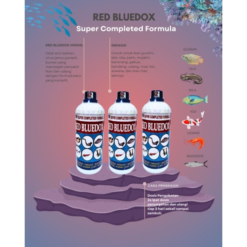 Jual RED BLUEDOX 1Liter anti bakteri,virus,parasit Formulated by Otsuda ...