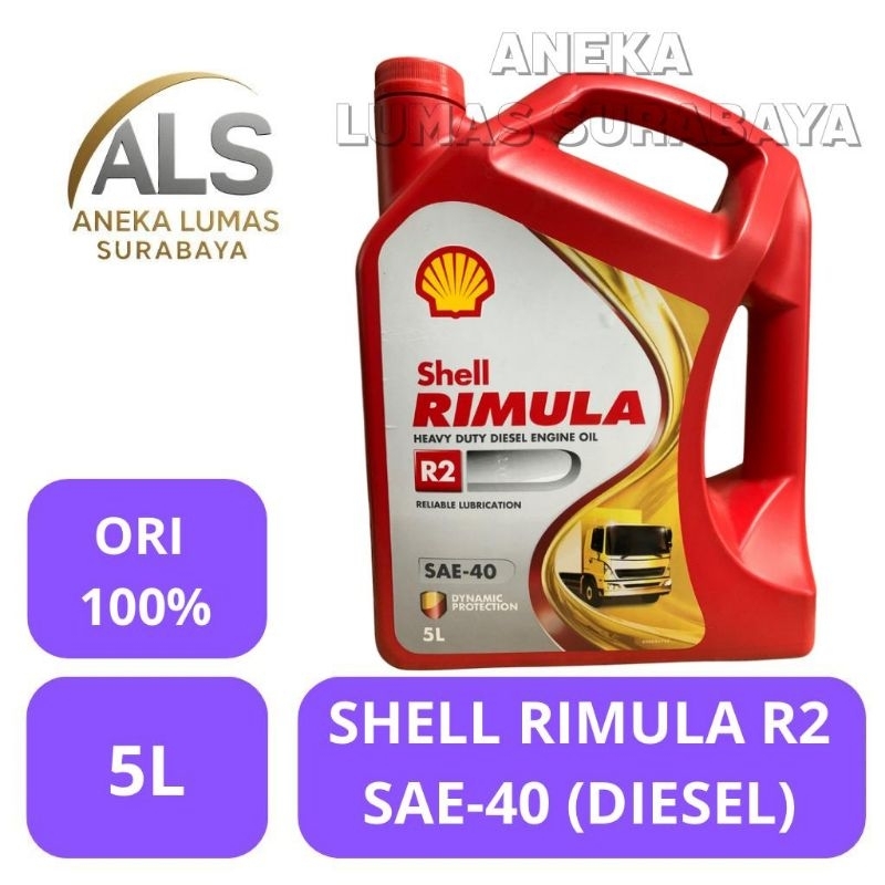 Jual Oli Mesin Diesel Original SHELL RIMULA R2 sae 40 5Liter Original ...