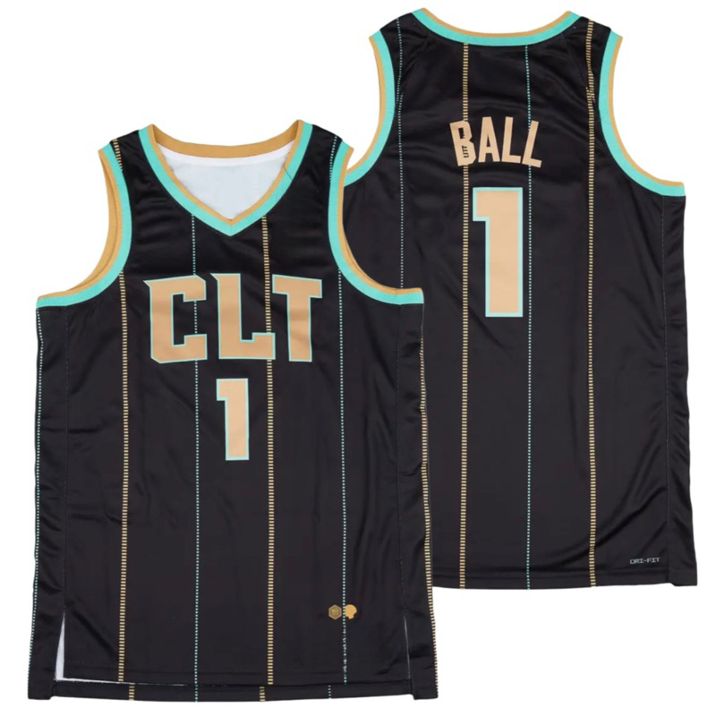 Jual BORDIR IMPORT JERSEY BAJU BASKET CLT CHARLOTTE HORNETS #1 LAMELO ...