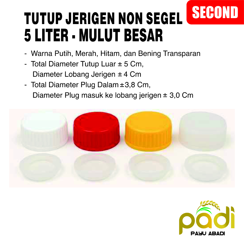 Jual Tutup Jerigen NON SEGEL 5 liter MULUT BESAR 1SET | Shopee Indonesia