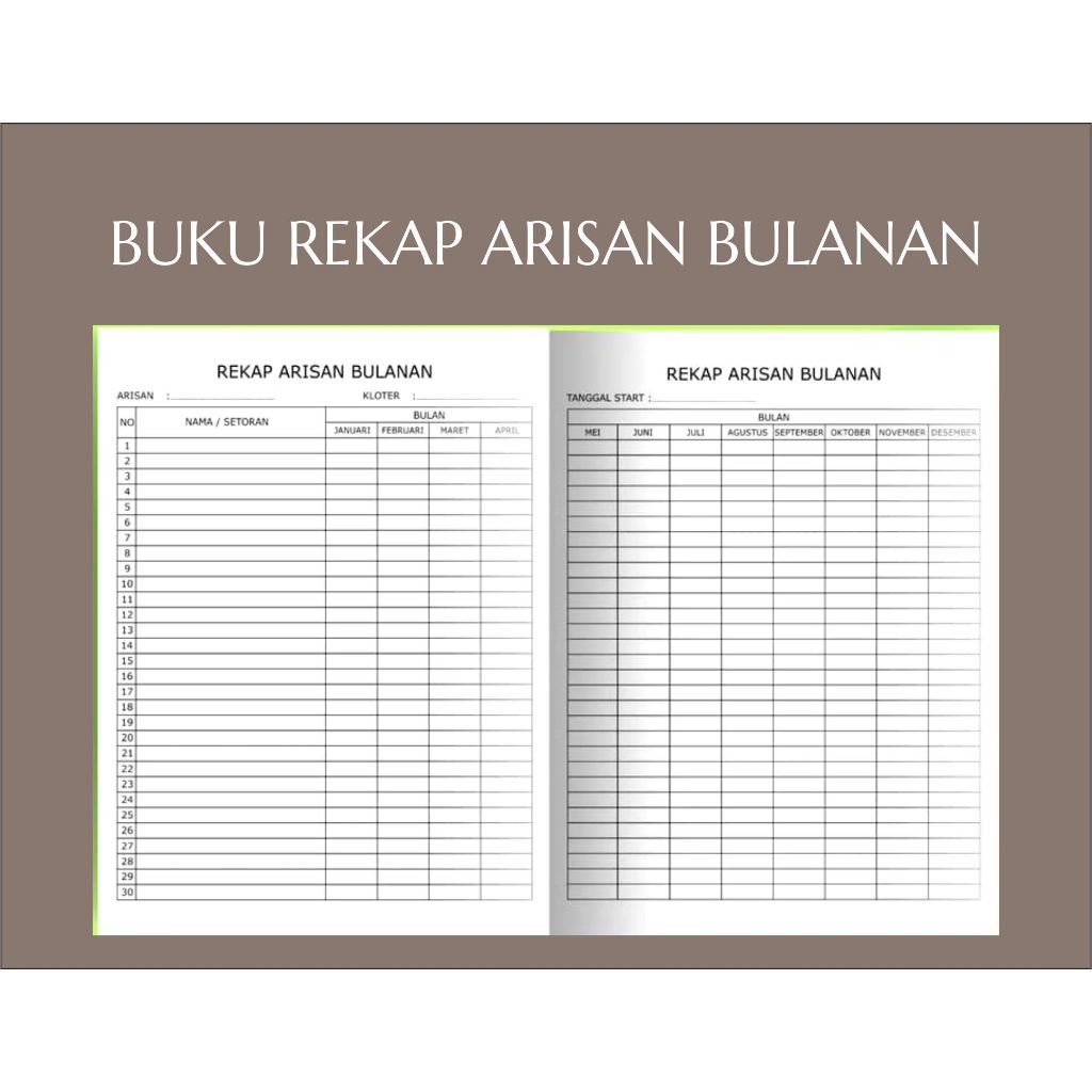 Jual Buku Rekap Arisan Bulanan | Rekap Tabungan CUSTOM | Shopee Indonesia