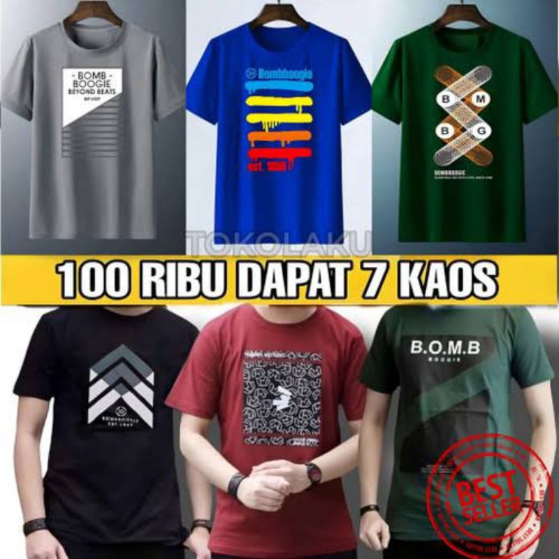 Jual PROMO 100rb DAPAT 7 PCS KAOS DISTRO DEWASA LENGAN PENDEK MOTIF ...