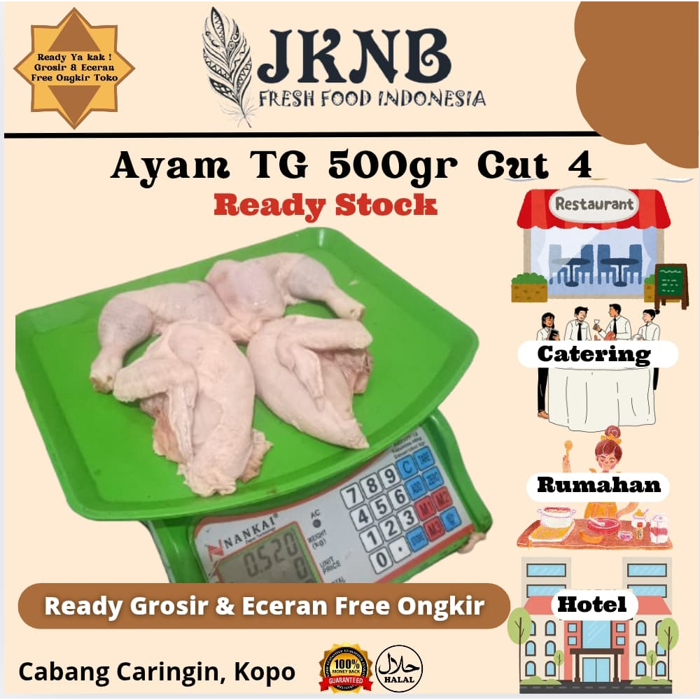 Jual Ayam TG 500 Gr Potong 4 Bagian I Ayam Bakar I JKNB Fresh Food ...