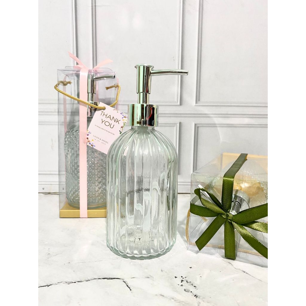 Jual SOUVENIR BOTOL SABUN POMP 500ML BAHAN KACA CUSTOM NAMA DENGAN ...