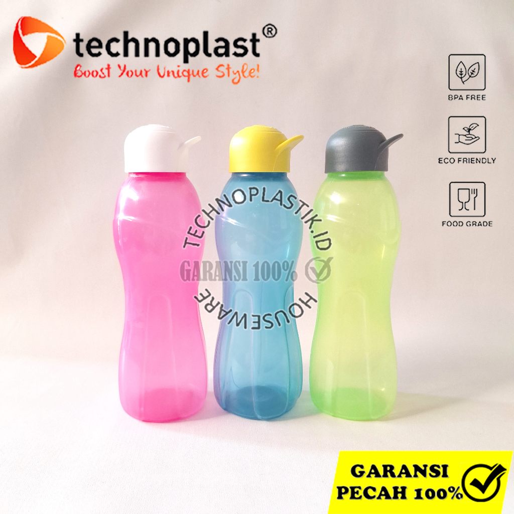 Jual TECHNOPLAST Aoki Neon Color Bottle 530Ml Bebas Bpa | Botol Air Warna Neon 530Ml Leak Proof ...