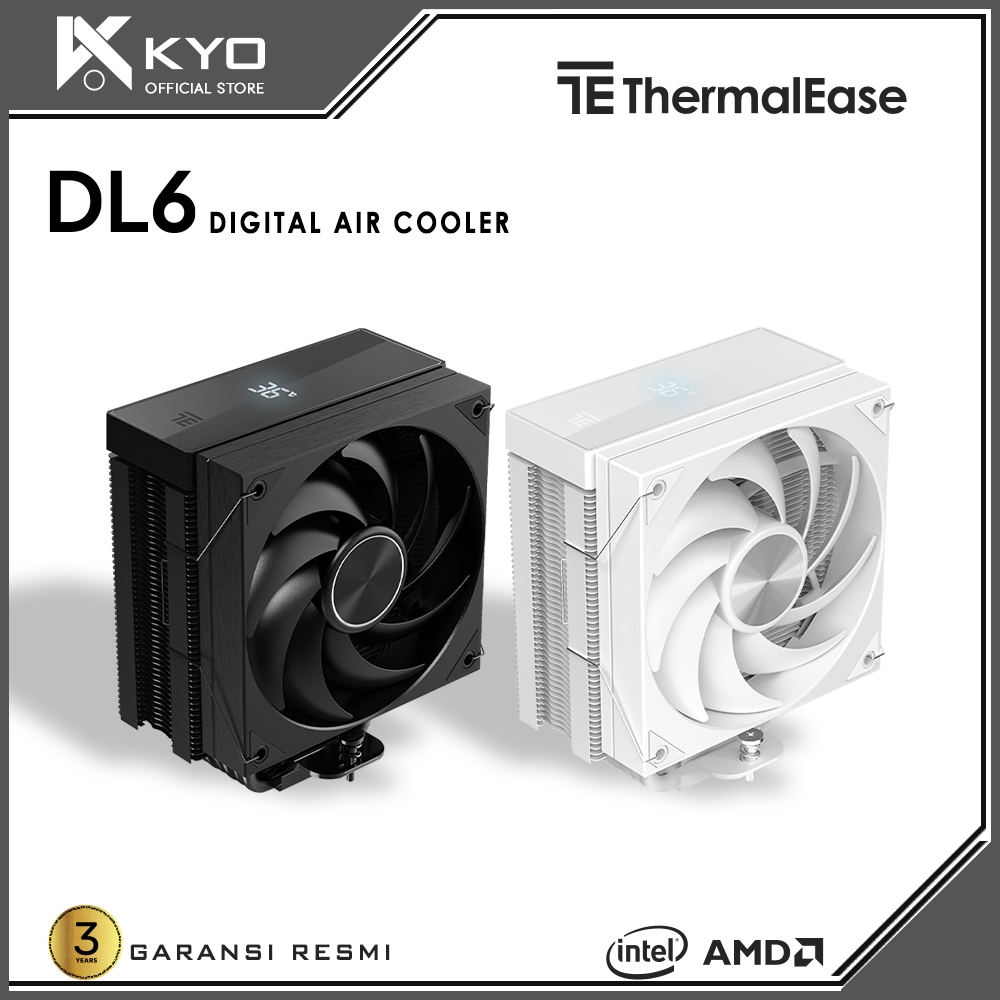 Jual KYO ThermalEase DL6 Digital CPU Air Cooler 6 Heatpipe Single tower ...