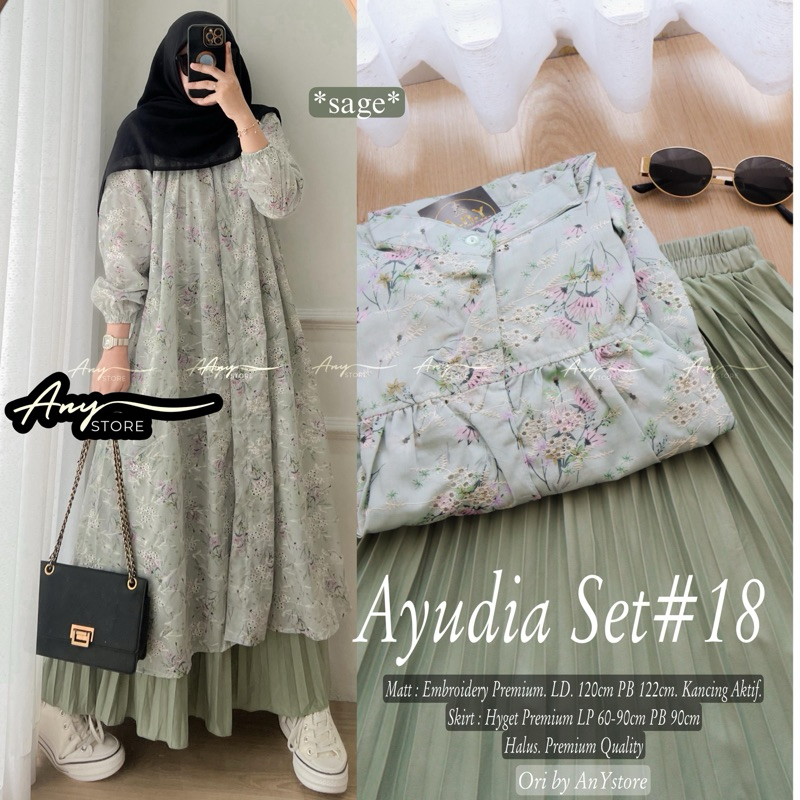 Jual AYUDIA SET BY ANY SETELAN ROK PLISKET ONE SET JUMBO SETELAN WANITA ...