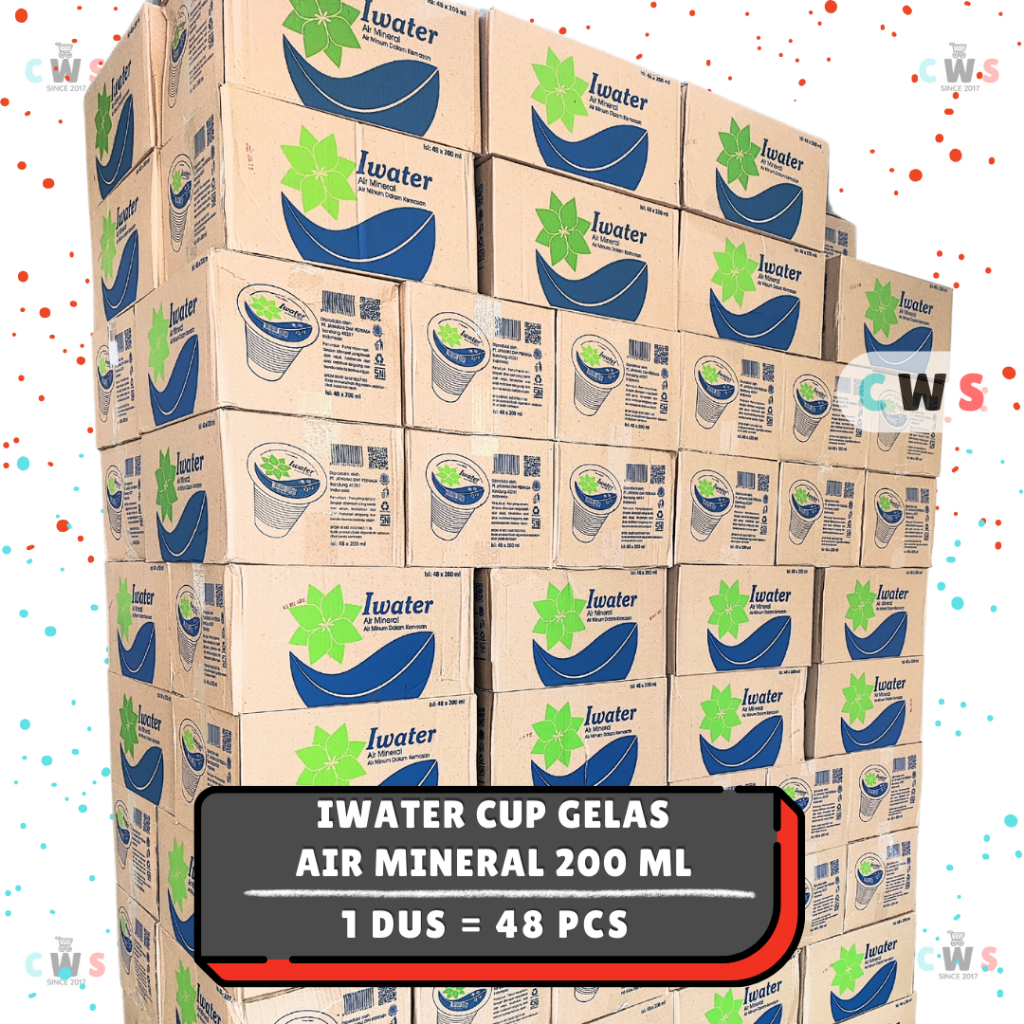 Jual IWATER Air Mineral AMDK Cup Gelas 200 ml - 1 Dus / 48 Pcs | Shopee ...