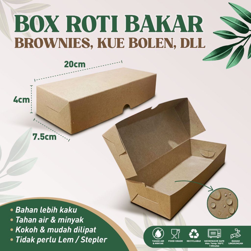 Jual BOX ROTI BAKAR / DUS ROTI BAKAR POLOS Ukuran 20x7.5x4cm | Shopee ...