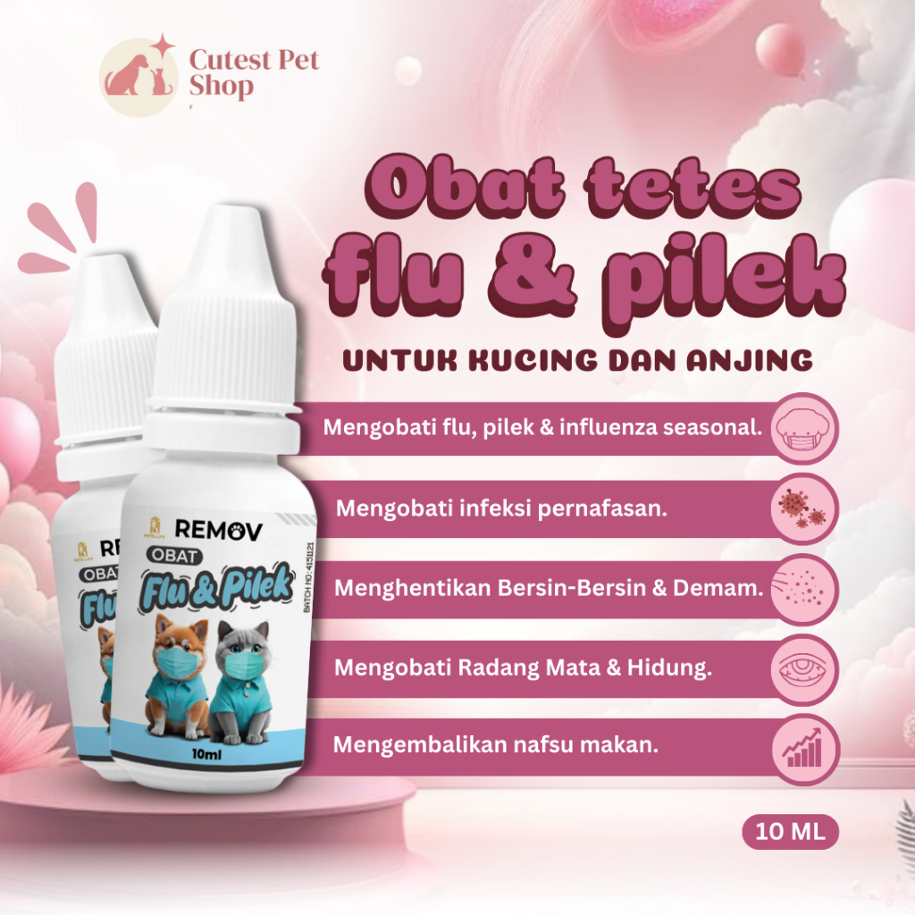 Jual REMOV Obat Flu Dan Pilek Kucing Dan Anjing 10ml | Shopee Indonesia