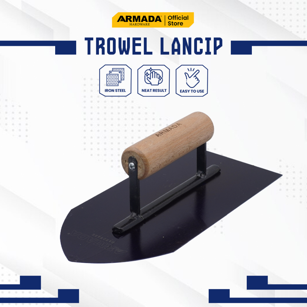 Jual ARMADA Trowel Lancip Gagang Kayu 10" Roskam Raskam Cetok Plester ...