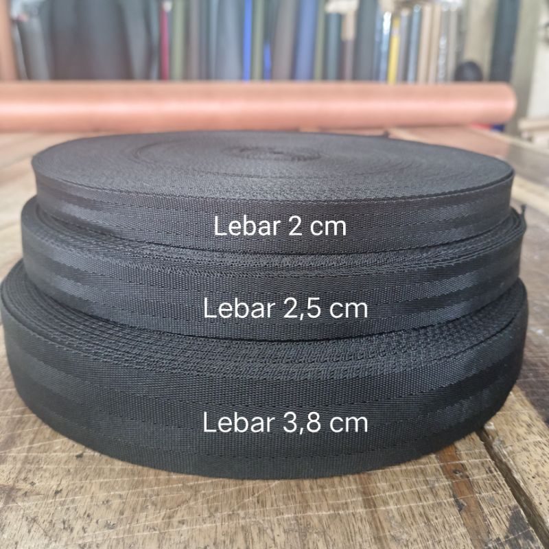 Jual Tali Webbing Salur Hitam Per 1 rol (45meter) | Shopee Indonesia